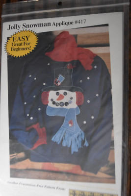 Happy Hollow Designs EASY Sewing Pattern Jolly SNOWMAN Applique 417 ...