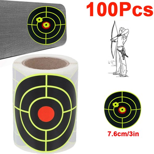 400PCS 3in Shooting Splatter Target Sticker Roll Fluorescent Self ...