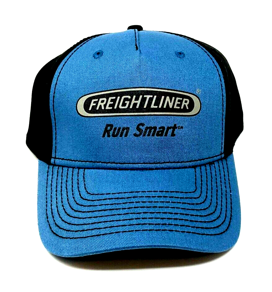 FREIGHTLINER TRUCKS RUN SMART BLUE BLACK ADJUSTABLE CURVED BILL ...