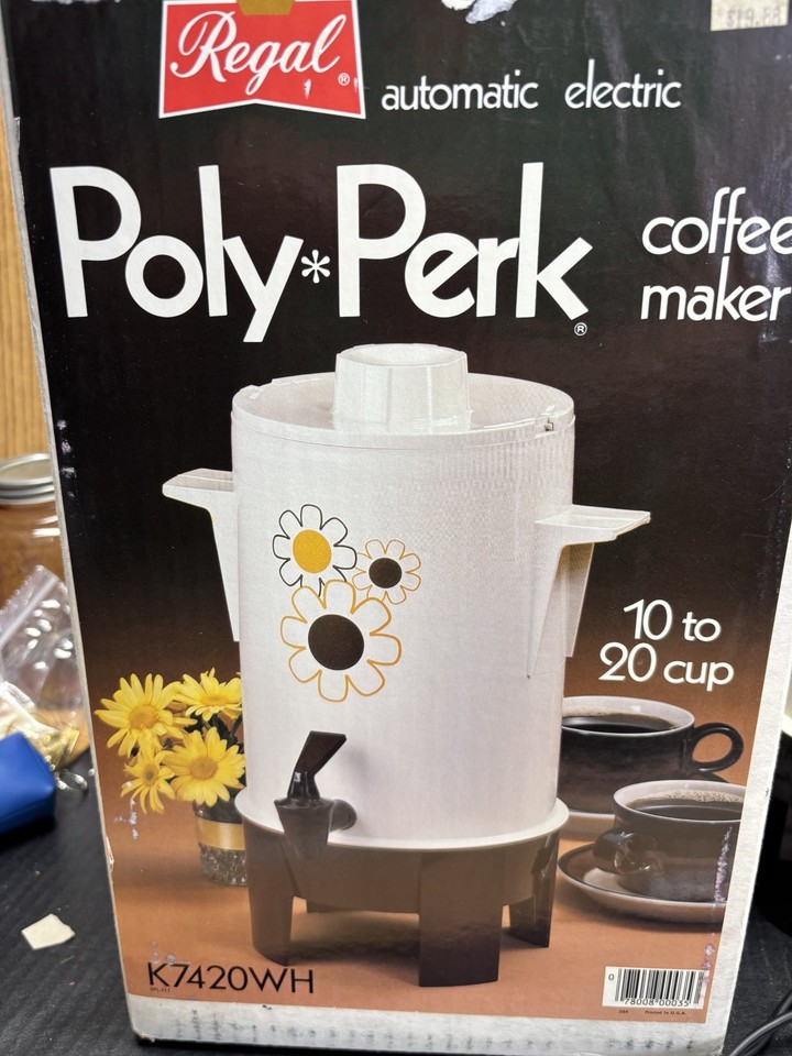 VINTAGE REGAL POLY PERK 10/20 CUPS COFFEE MAKER K7420WH | eBay