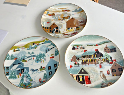 World Book Annual Christmas Plates 1981-1983 Set of 3 from Betsy Bates ...