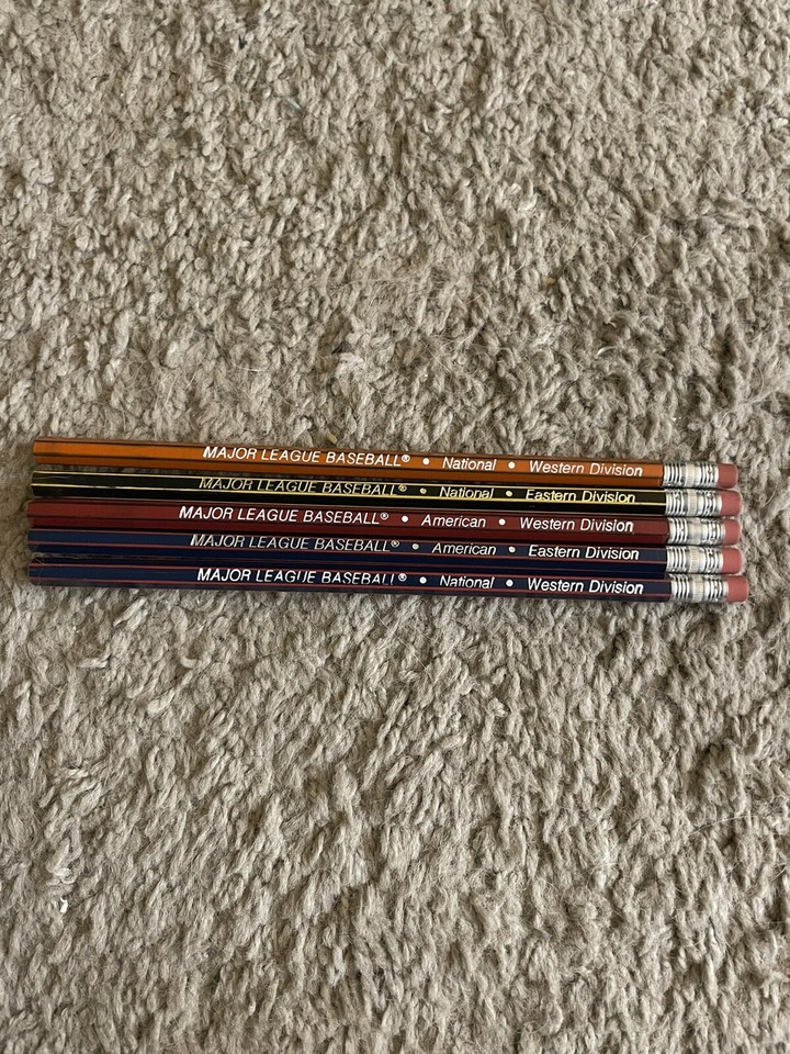 Vintage Striped MLB Baseball Pencils Yankees Dodgers Pirates Astros ...