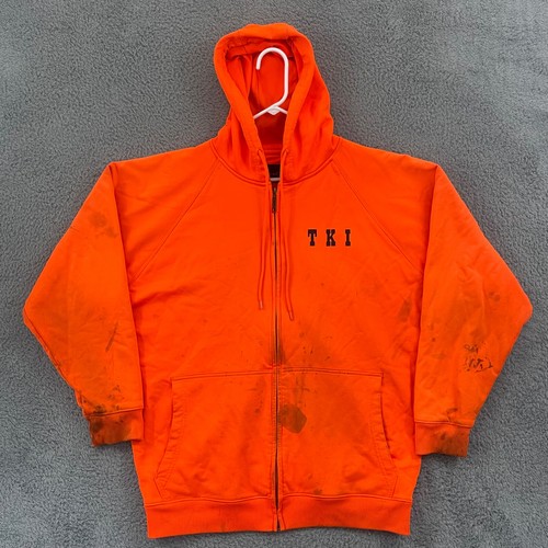 Vintage Ultra Club Sweatshirt Mens 2XL Orange Zip Thermal Waffle Knit ...