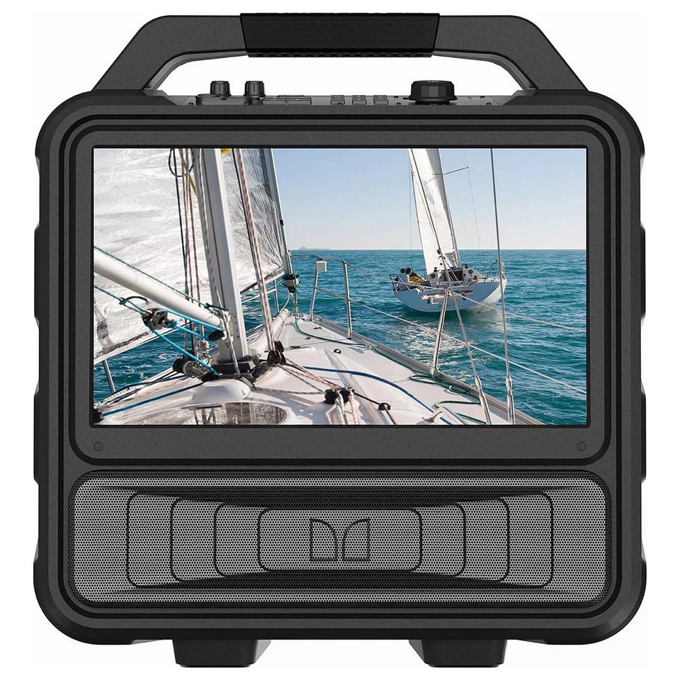 Portable Rechargeable Bluetooth Speaker with 15.6” LED TV Screen ...