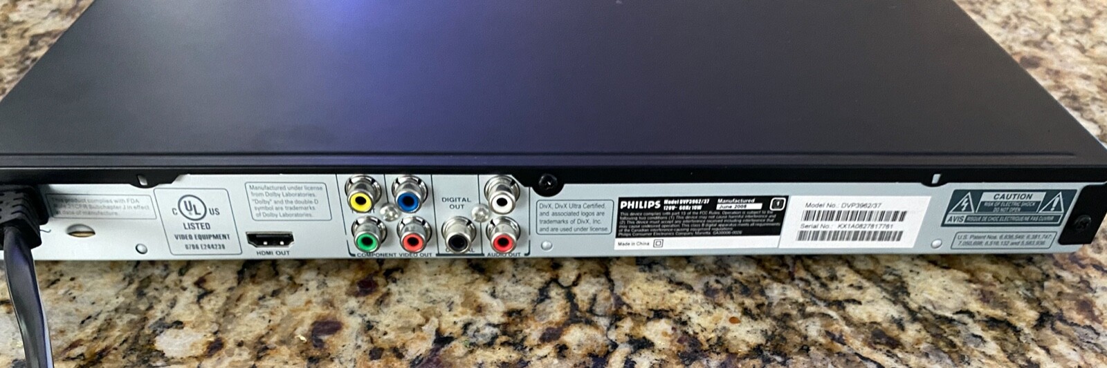 Philips DVP3962/37 DVD Player 100% WORKING/TESTED!!! 609585154872| eBay