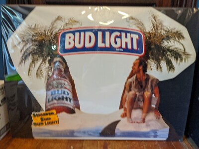 BUD LIGHT STRANDED ON AN ISLAND BEER POSTER RARE VTG ADVERTISEMENT SIGN | eBay