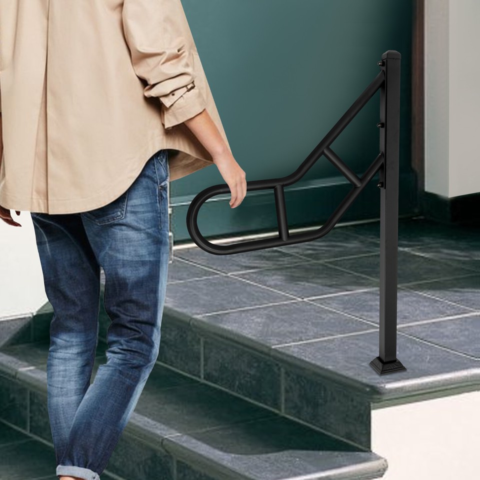 Single Handrail For Outdoor/ Indoor Steps Stair Railing U-Shaped Stair ...