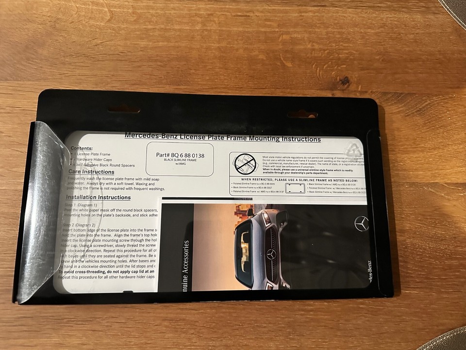 Mercedes-Benz License Plate Frame-AMG Frame(Black stainless steel ...