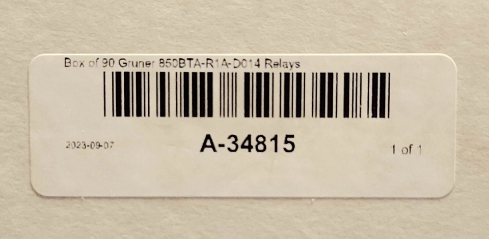 GRUNER 850BTA R1A D014 RELAY 12 VDC 14R 100A 100 AMP 48 VDC 46197 S D01 ...