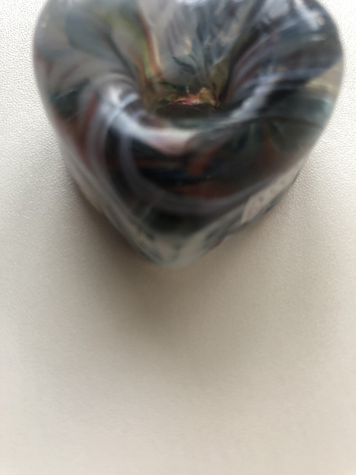 GOZO glass Heart multi colors rare find paperweight or candle holder | eBay