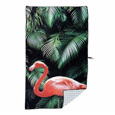 Whitley Willows Flamingo Beach Towel Reversible Microfiber Pool Gym ...