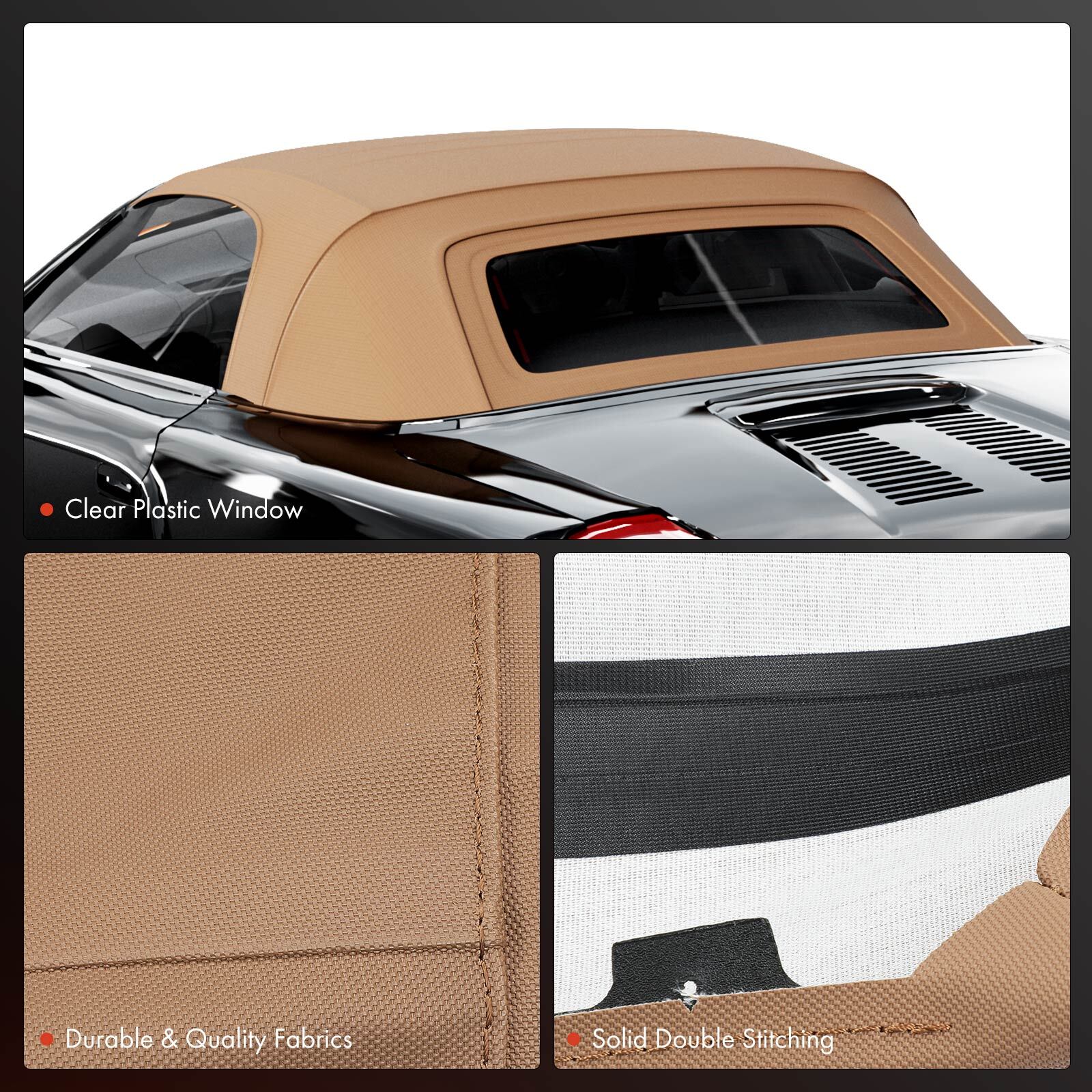 Tan Convertible Soft Top for Toyota MR2 Spyder 2000-2005 1.8L wih Glass ...