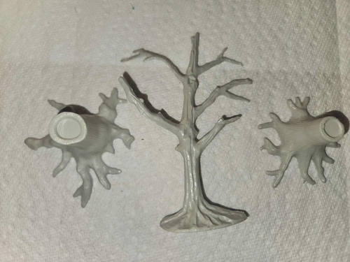 VINTAGE MARX REVOLUTIONARY WAR GRAY DEAD TREE, STUMPS, ROCKS, 2 ROCK ...