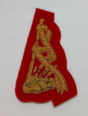 No1 Bagpipe Badge British Army Embroidered Braided Pipes Insignia Patch ...