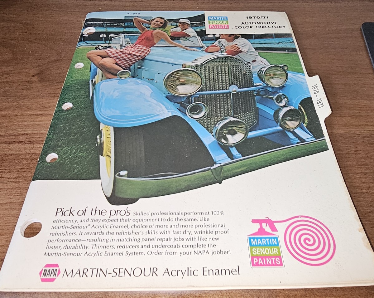 Martin Senour Auto Paint Color Chart 1948 PAINT COLORS Oldsmobile