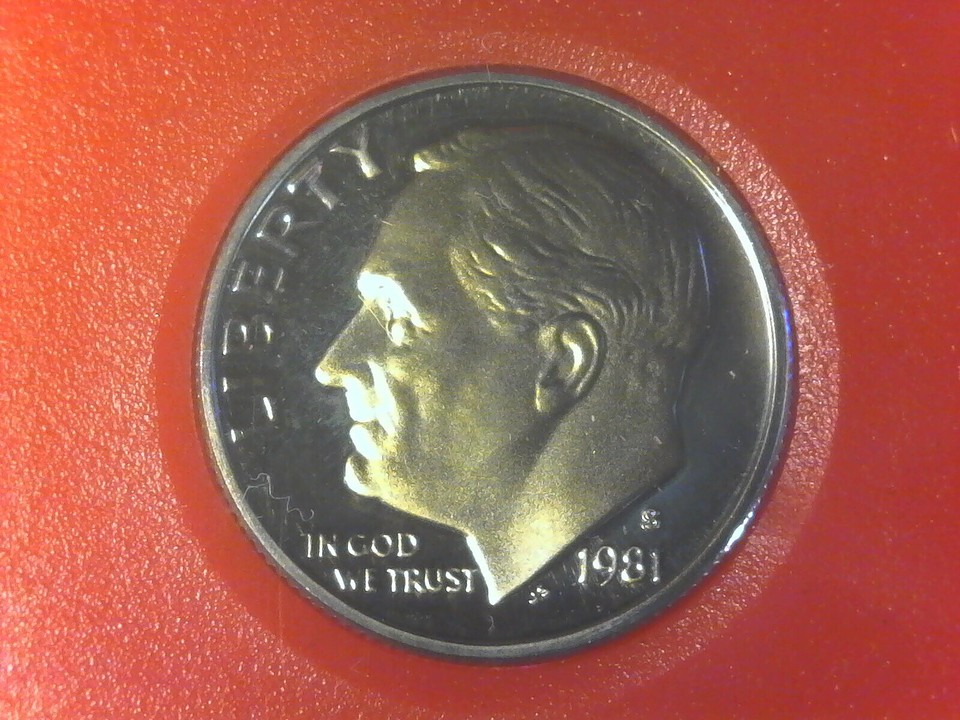 1981 S Type 2 United States Proof Set - All 6 Coins - Clear S Mintmarks ...