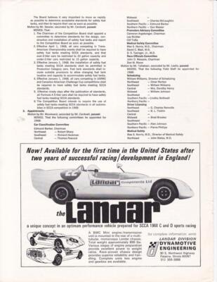 1968 Landar Sports Race Car Print-Ad / SCCA / Dynamotive Engineering | eBay