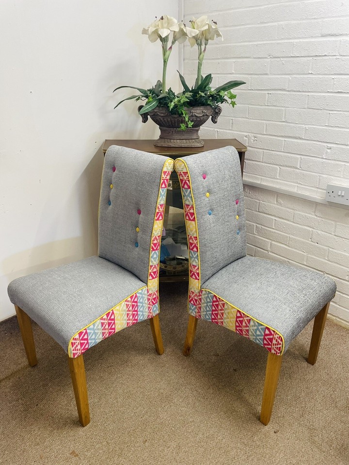 6 Multiyork Dining Chairs ReUpholstered In Multicoloured Modern Design ...