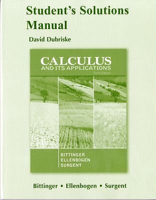 Student Solutions Manual for Calculus and Its Applications by David J ...