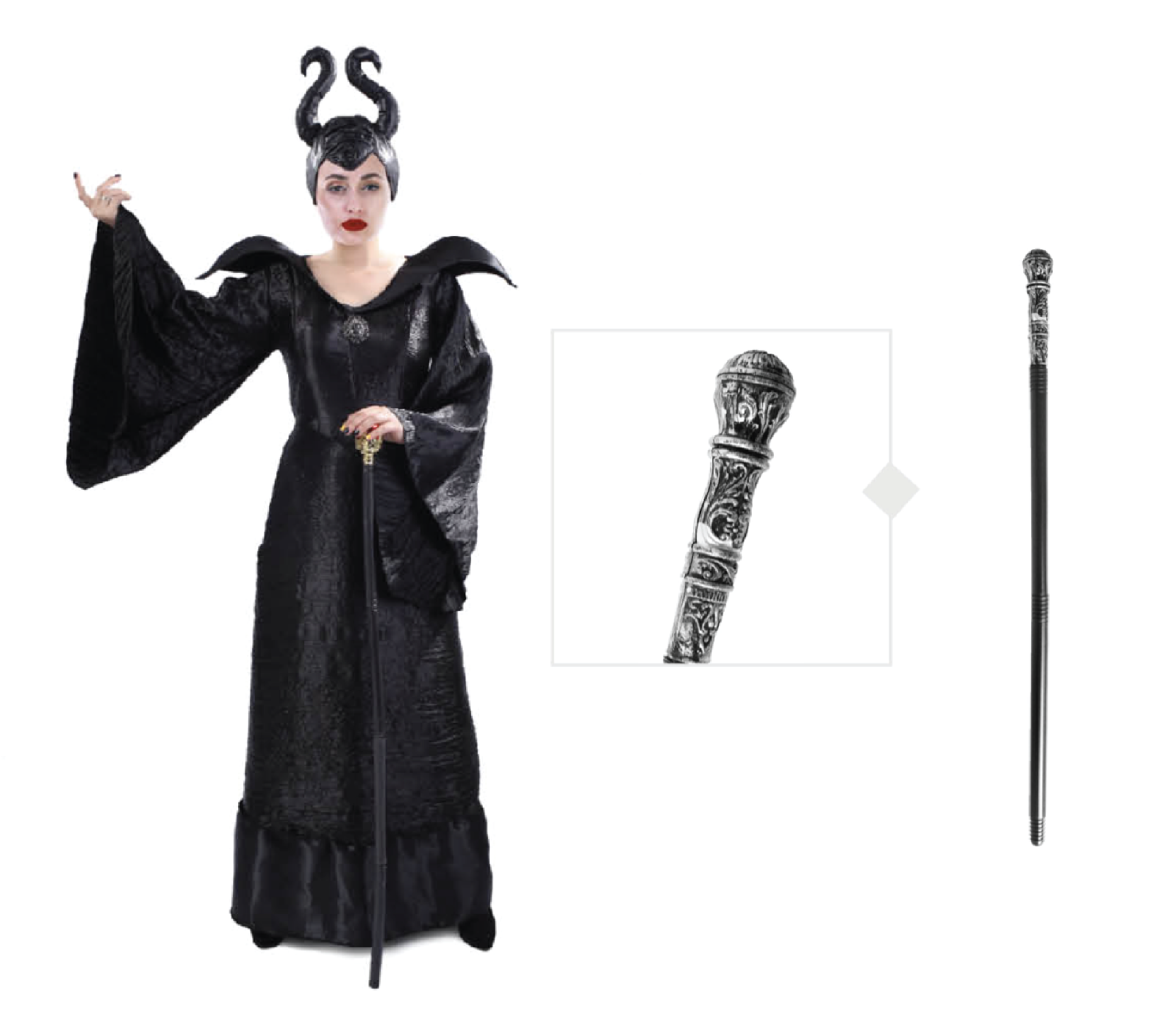 Adult Deluxe Womens Mistress of Evil Maleficent Costume Dress Sceptre ...