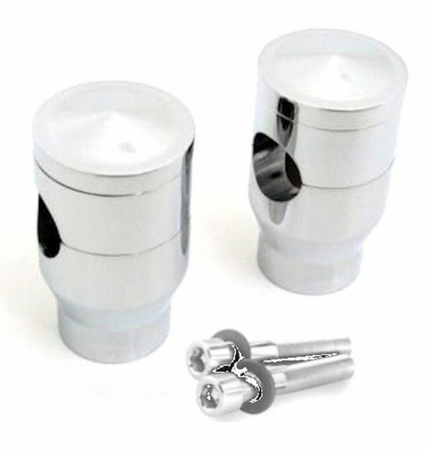 DNA CHROME 2" HANDLEBAR RISERS SPRINGER FRONT END HARLEY CHOPPER BOBBER ...