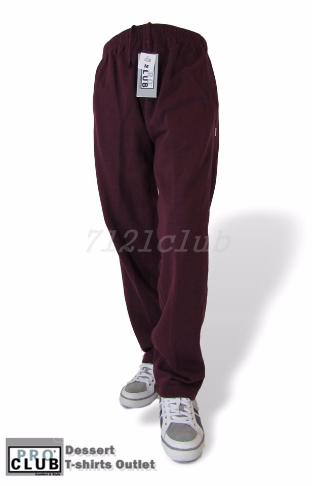 PRO CLUB Men's Sweatpants Fleece Jogger Pants Standard Fit Open Bottom ...