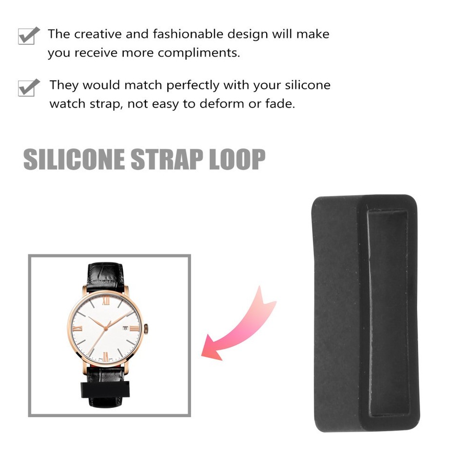 30 Pcs Watch Strap Clasp Replacement Silicone Retainer for Watchbands ...