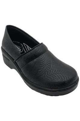 Easy Street Easy Works By Lyndee Slip Resistant Clogs Black Emb | eBay
