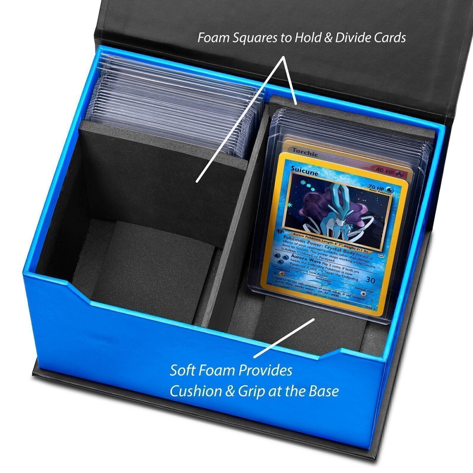 Toploader Trading Card Storage Case | 2 Row Magnetic Flip Box w ...