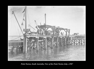 OLD POSTCARD SIZE PHOTO POINT TURTON SOUTH AUSTRALIA THE JETTY c1907 ...