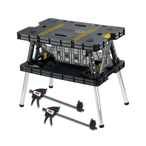 Keter Folding Worktable, Heavy-Duty, All-Weather Portable Workbench for ...