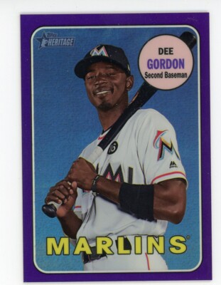 2018 Topps Heritage PURPLE REFRACTOR DEE GORDON MARLINS | eBay