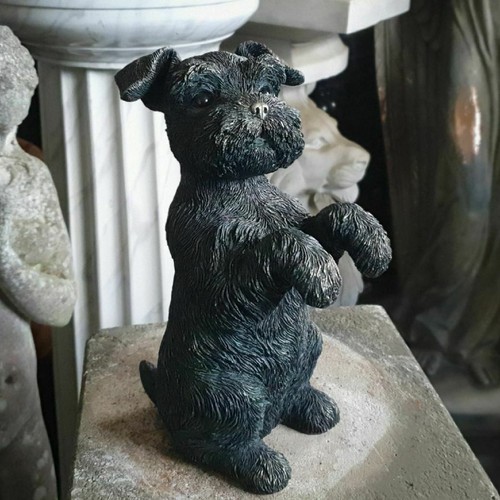 Begging Terrier Dog Statue Bronze Finish | Indoor + Garden Decoration ...