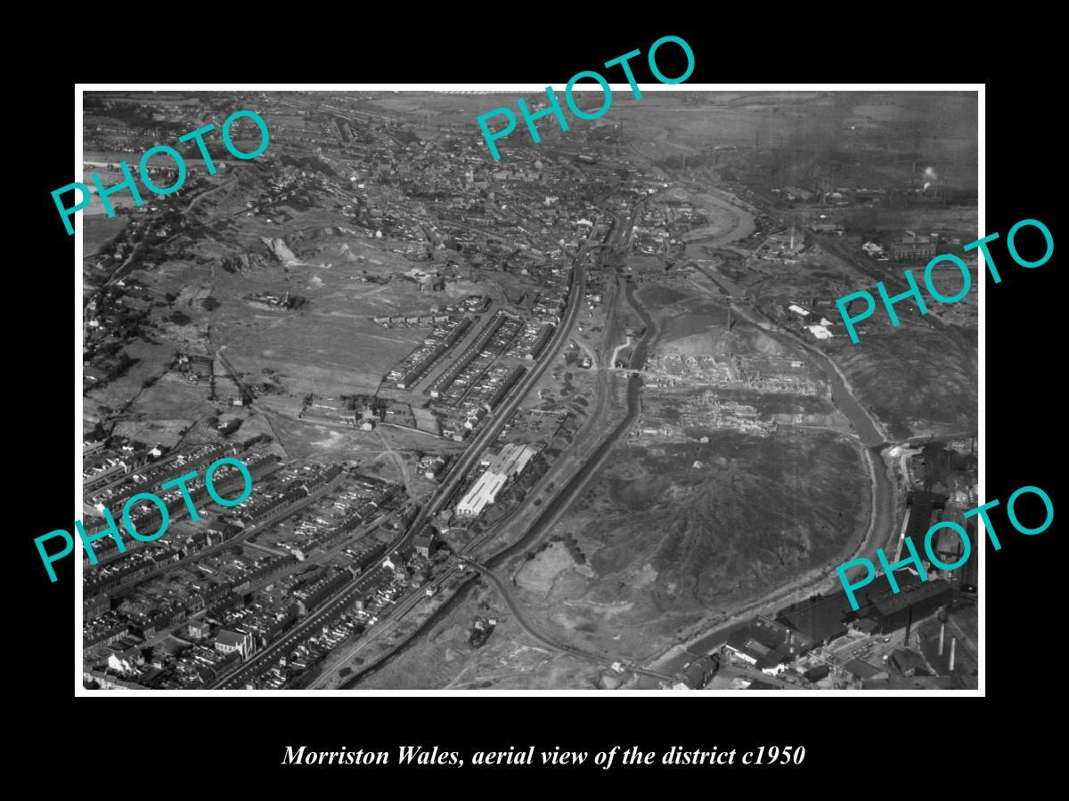 OLD POSTCARD SIZE PHOTO MORRISTON WALES AERIAL VIEW OF THE DISTRICT ...