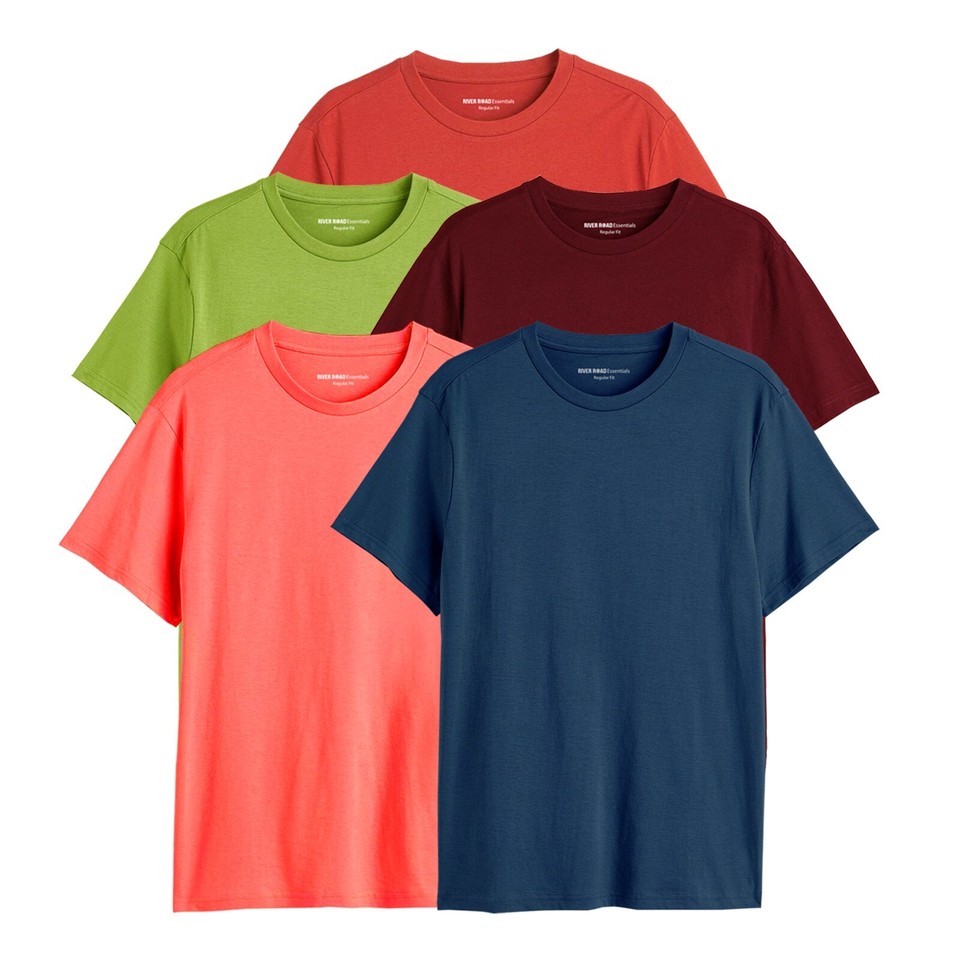 Mens Multipack T Shirts 3 & 5 Pack Cotton Plain Short Sleeve Round Crew ...