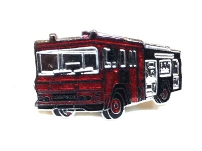 #2 Fire Engine, TRUCK Lapel Pin, Firemen Hat Pin, Brooch, Fireman Pin ...