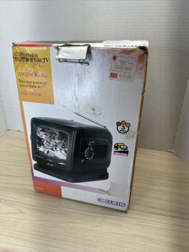 CURTIS 5” PORTABLE BLACK & WHITE TV AM FM RADIO COMBO With box | eBay