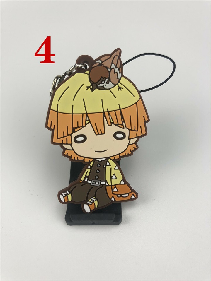Anime Demon Slayer Kimetsu no Yaiba rubber Keychain Key Ring Race ...