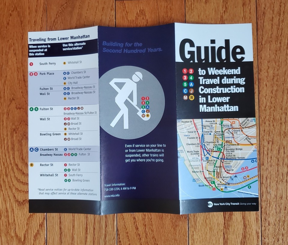 2005 NYC SUBWAY MTA NYCTA GUIDE WEEKEND TRAVEL CONSTRUCTION MANHATTAN ...