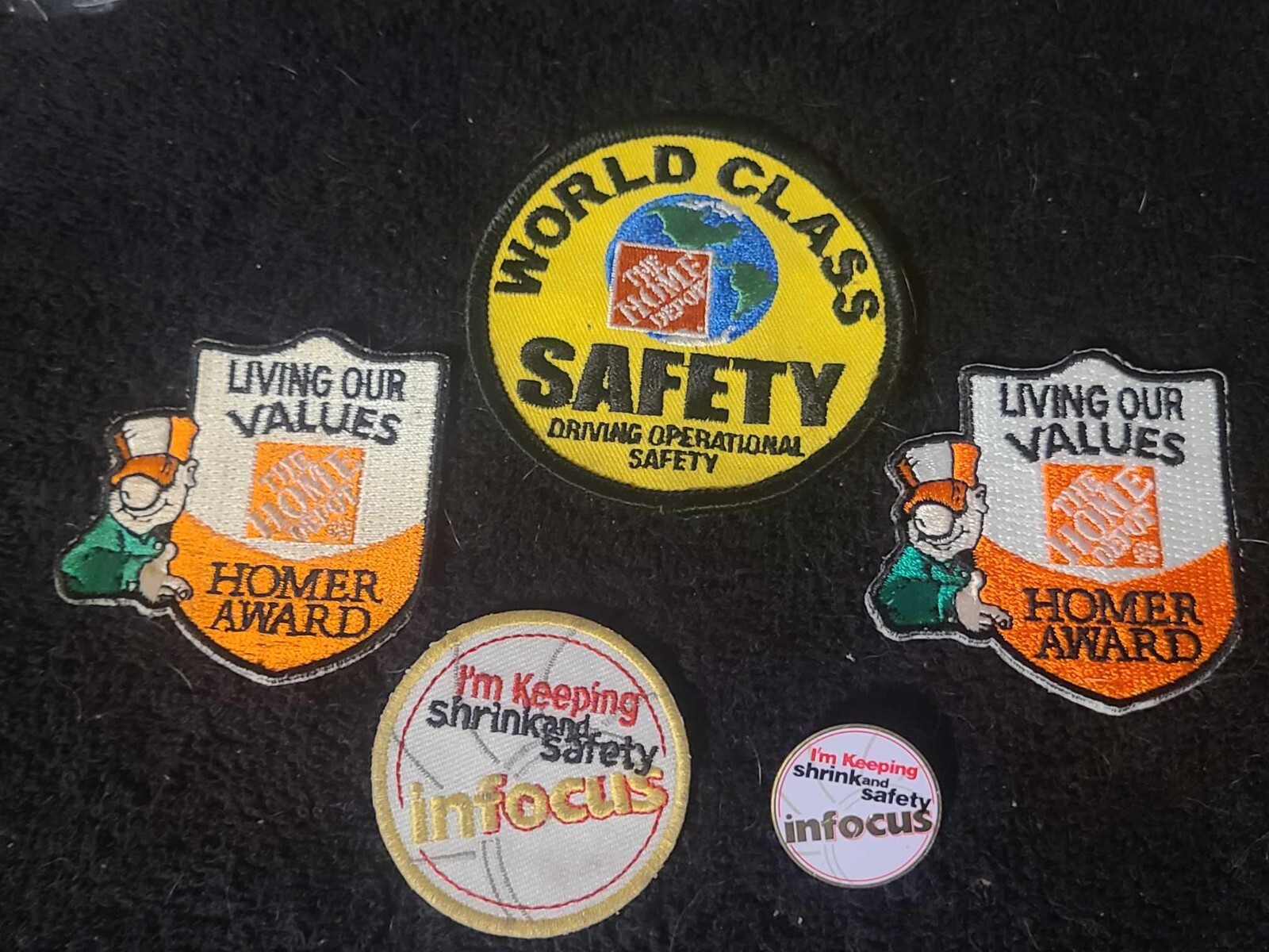 Lot of (5) Home Depot Patches/Lapel Pins Homer Awards Infocus World ...