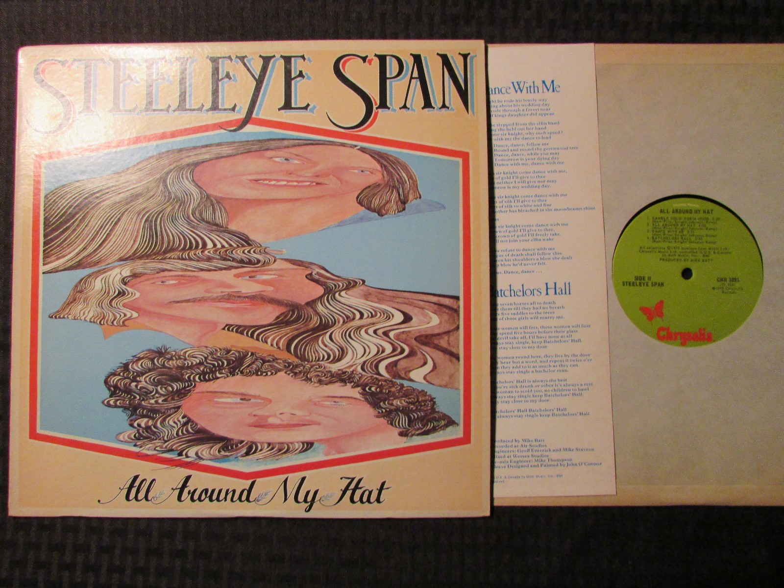 1975 Steeleye Span ‎All Around My Hat LP EX/VG+ Chrysalis ‎– CHR 1091 w ...