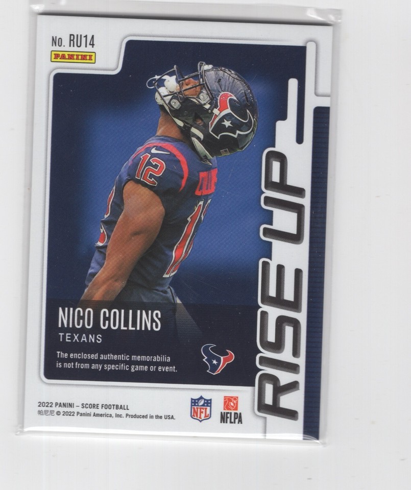 2022 Score RU14 Nico Collins Rise Up Jersey Texans free ship | eBay