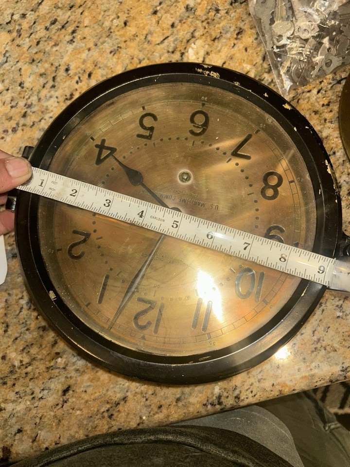 Big Chelsea U.S. Maritime Commission Bakelite Clock Small Chip Inside ...