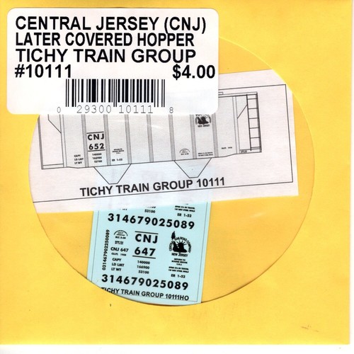 HO Scale Tichy Train 10111 Central Jersey (CNJ) Later Covered Hopper ...