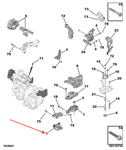 Support de montage moteur PEUGEOT 2008 9824123680 Neuf d'origine | eBay