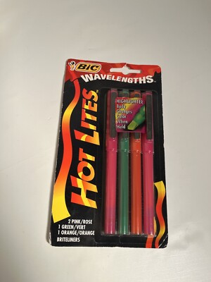 Vntg 1993 Bic Hot Lites Color Changes Highlighters NOS NEW SEALED Pack ...