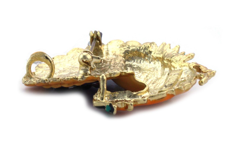 Turkey Brooch Pin Necklace Pendant Thanksgiving Halloween Fall Jewelry ...