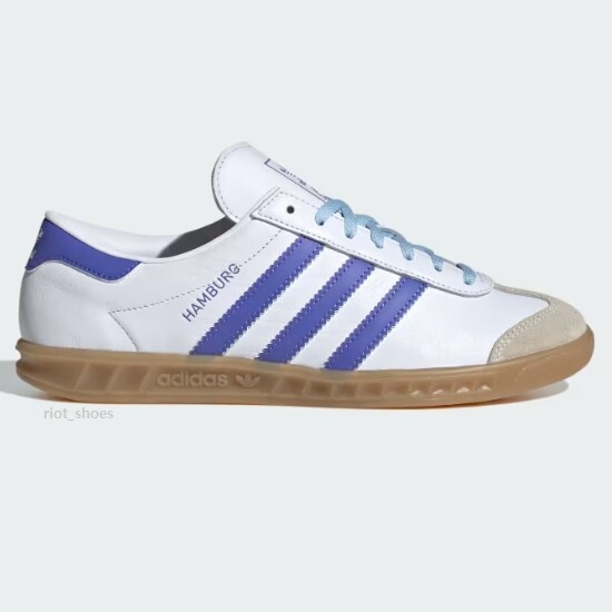 Adidas Women's Hamburg Suede 'White/Cobalt Blue' - JH8561