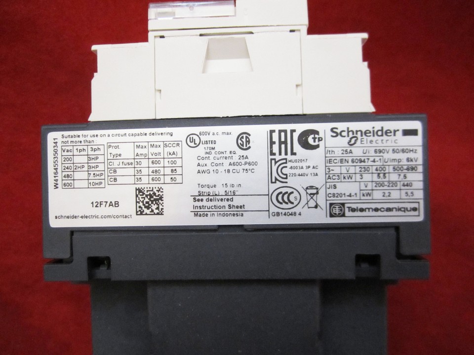 Schneider LC1D12F7 TeSys D Magnetic Contactor 12A 110V AC | eBay