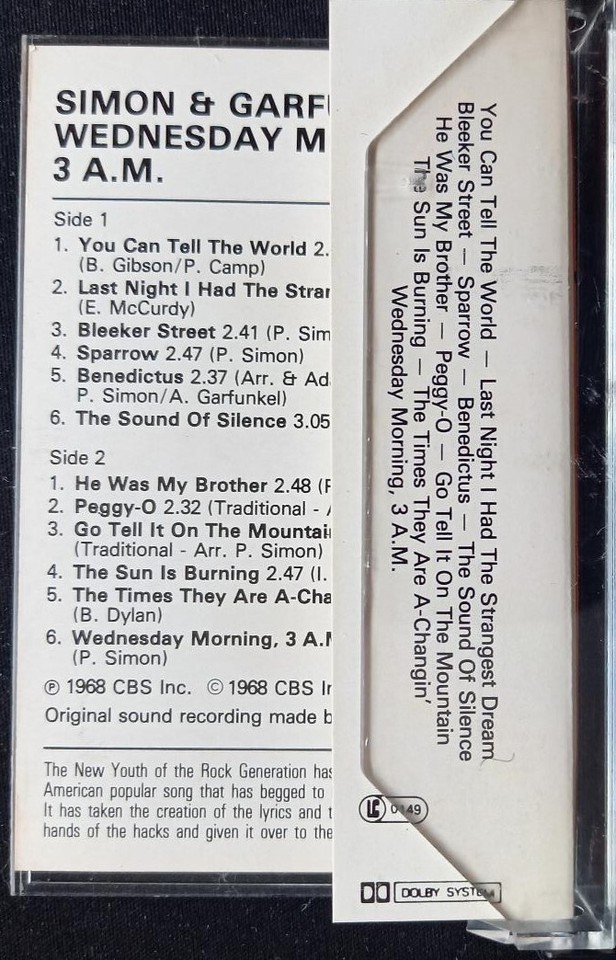 Simon & Garfunkel - Wednesday Morning 3am, Cassette Tape Album | eBay